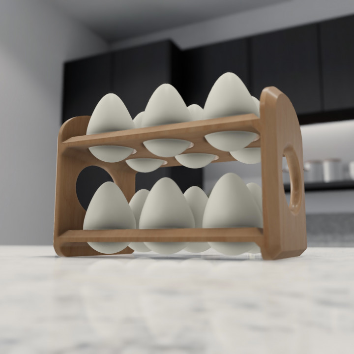 3D Printable WOODEN EGG RACK by Lazy Bear