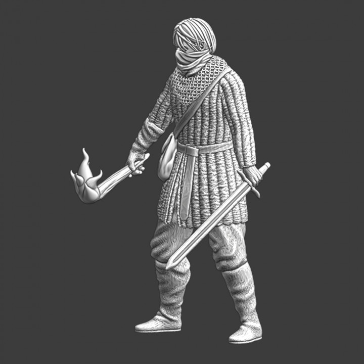3D Printable Medieval soldier with torch - (medieval commando) by ...