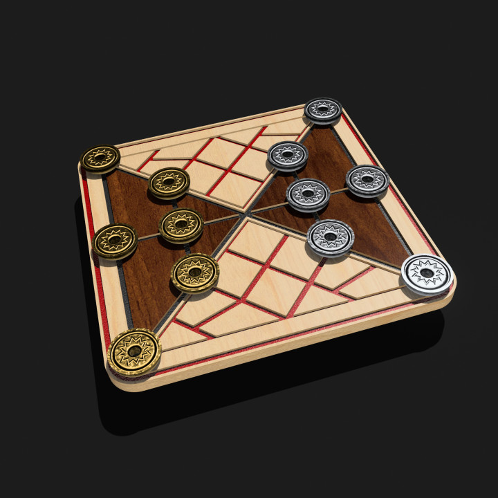 3D Printable FELLI - BOARD GAME FROM MAROCCO by Lazy Bear