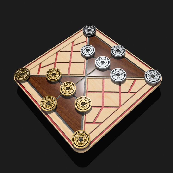 3D Printable FELLI - BOARD GAME FROM MAROCCO by Lazy Bear