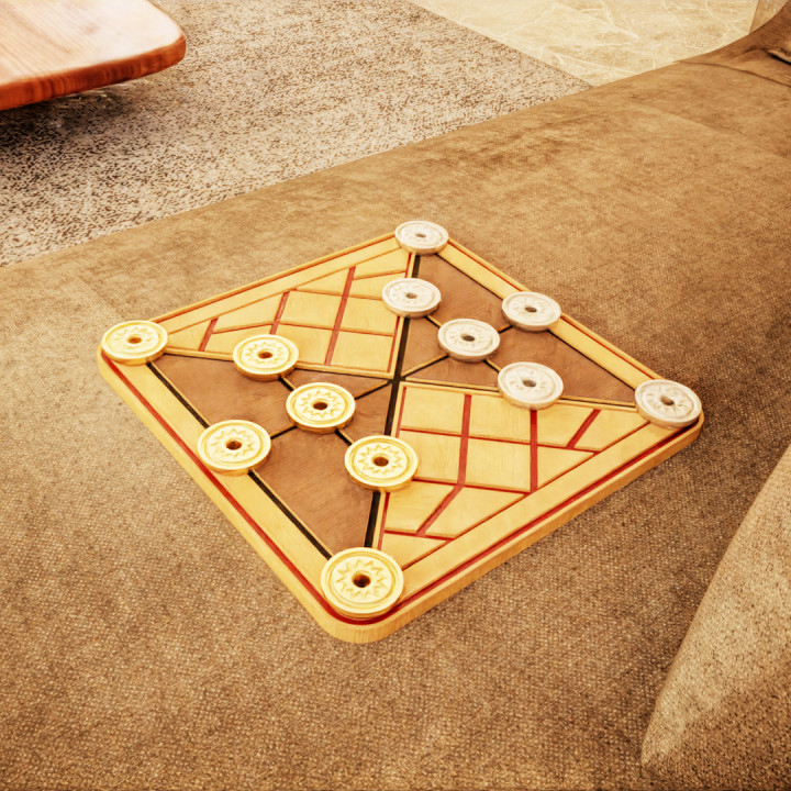 3D Printable FELLI - BOARD GAME FROM MAROCCO by Lazy Bear