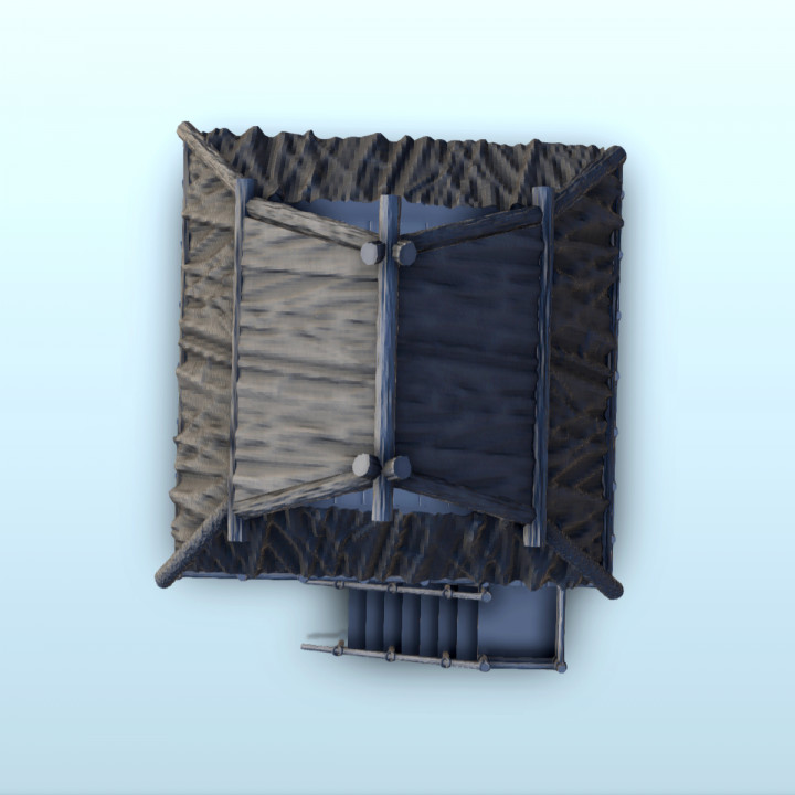 3D Printable Wooden gazebo on stilts (7) - Pacific War WW2 Jungle ...