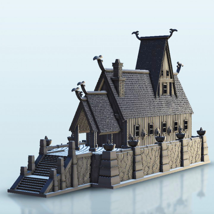 3D Printable Viking large temple with stairs - Alkemy Lord of Rings War ...