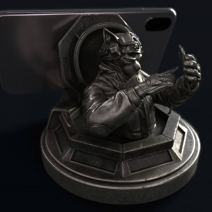 3D Printable Captain cat - phone holder by Yonto Tonto