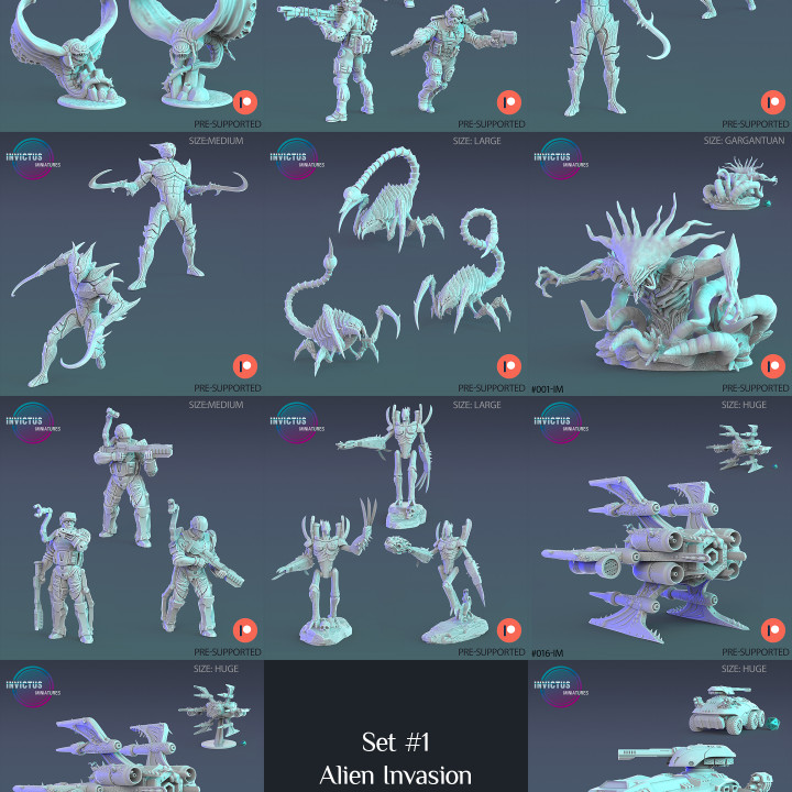 3D Printable Alien Invasion Set / Sci-Fi Attack Encounters / Soldier ...