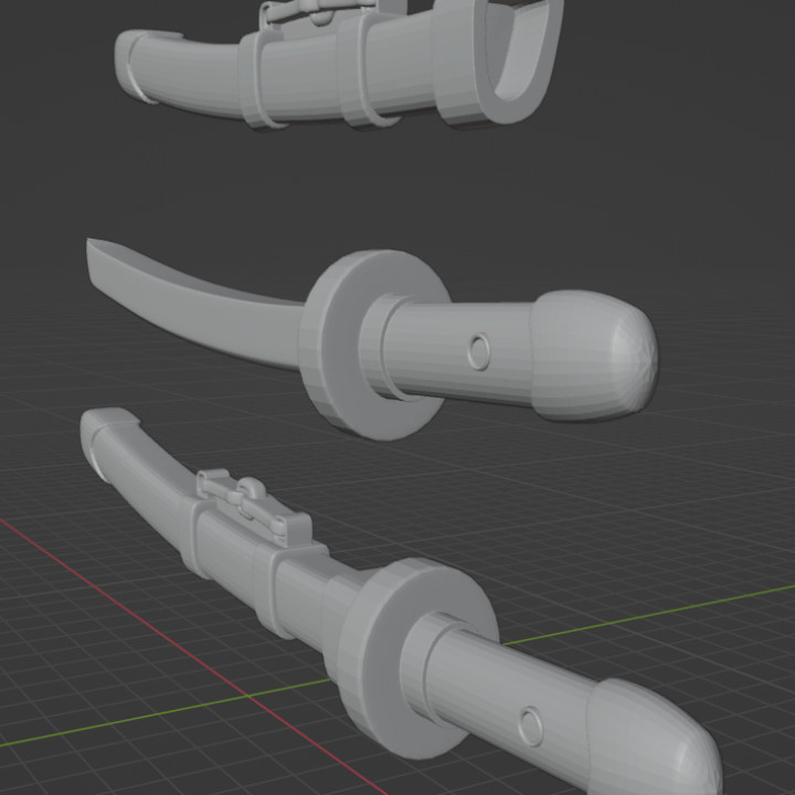 3D Printable Hwando 환도 - Korean Ring Sword by Jovey