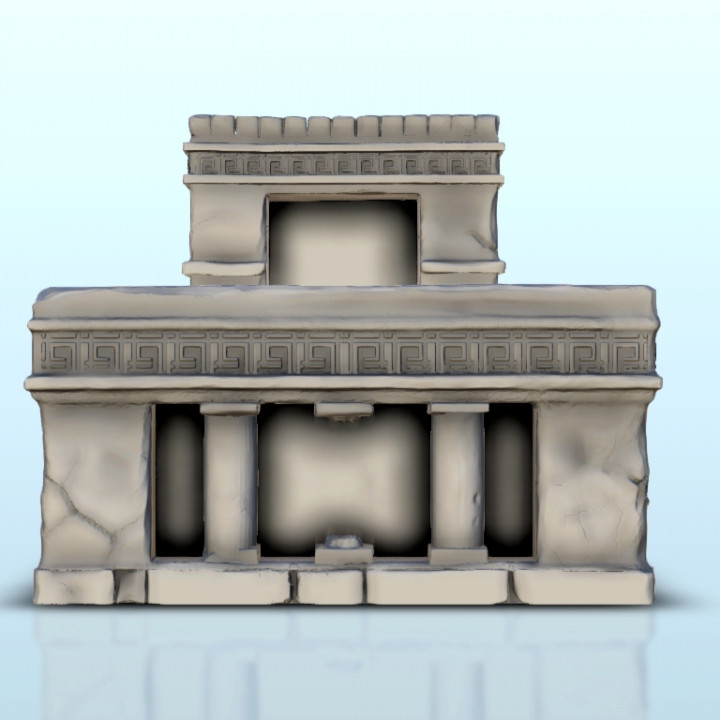 3D Printable Mesoamerican building with top annex 4 - Maya Aztec ...