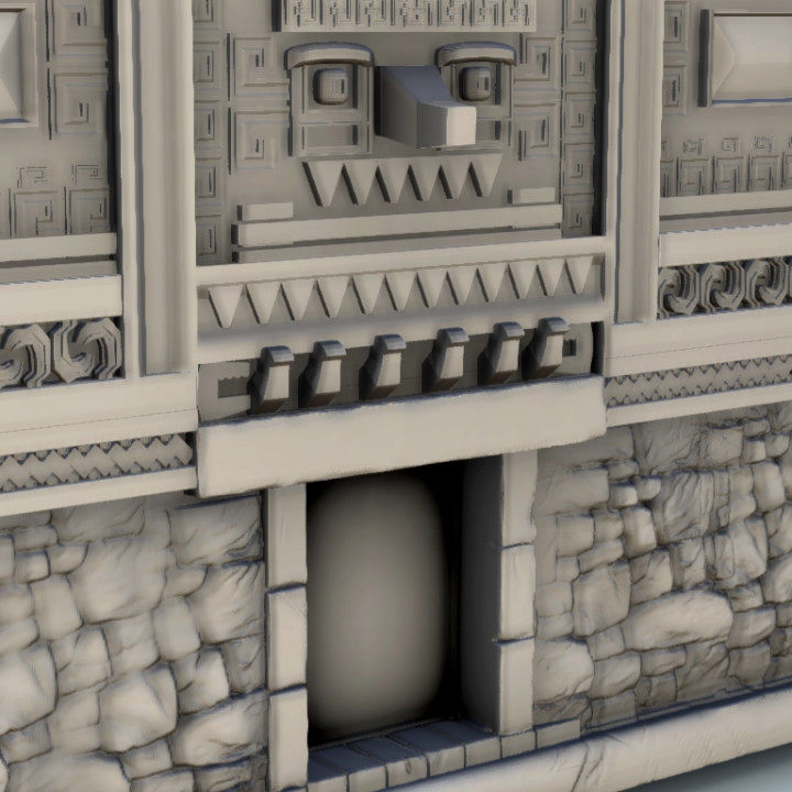 3D Printable High mesoamerican building with ornamentations 6 - Maya ...