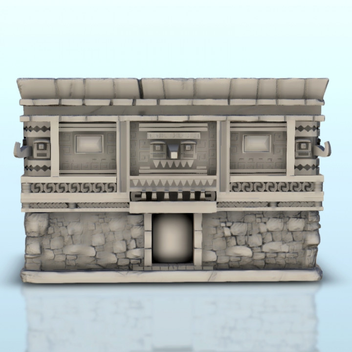 3D Printable Mesoamerican high building with ornamentations 10 - Maya ...