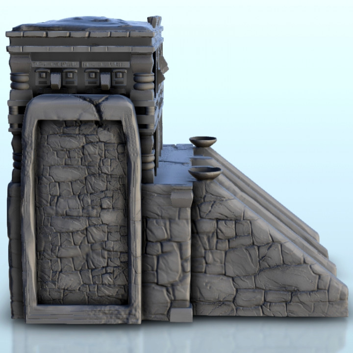 3D Printable Mesoamerican temple with double stairs 18 - Maya Aztec ...