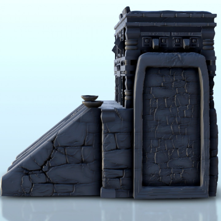 3D Printable Mesoamerican temple with double stairs 18 - Maya Aztec ...