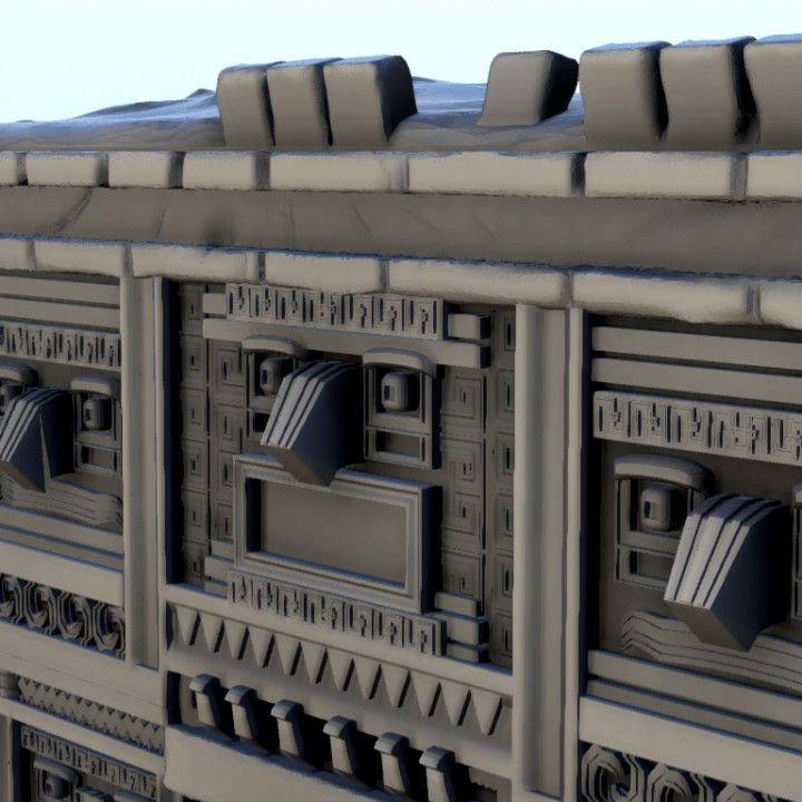 3D Printable Mesoamerican temple with double stairs 18 - Maya Aztec ...