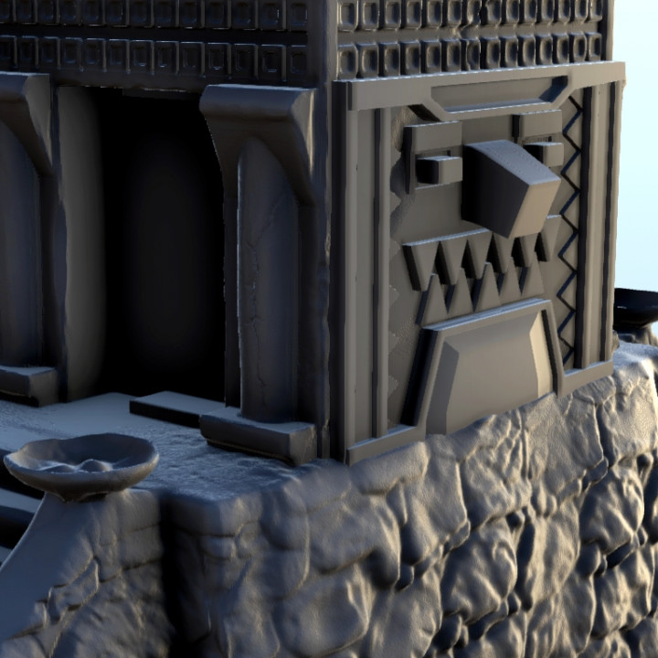 3D Printable Mesoamerican temple with four stairs 19 - Maya Aztec ...
