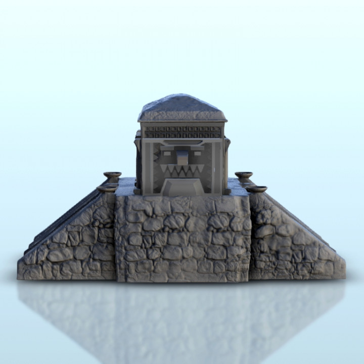 3D Printable Mesoamerican temple with four stairs 19 - Maya Aztec ...