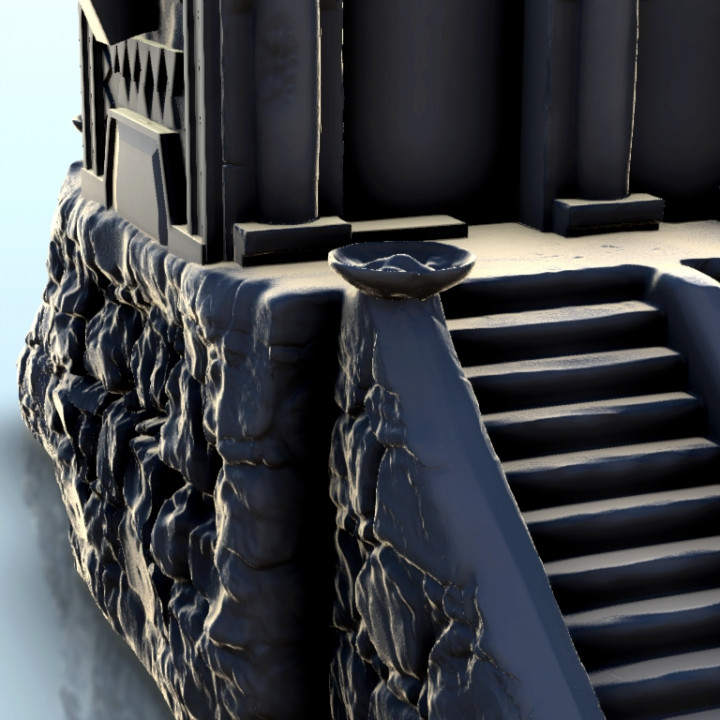 3D Printable Mesoamerican temple with four stairs 19 - Maya Aztec ...