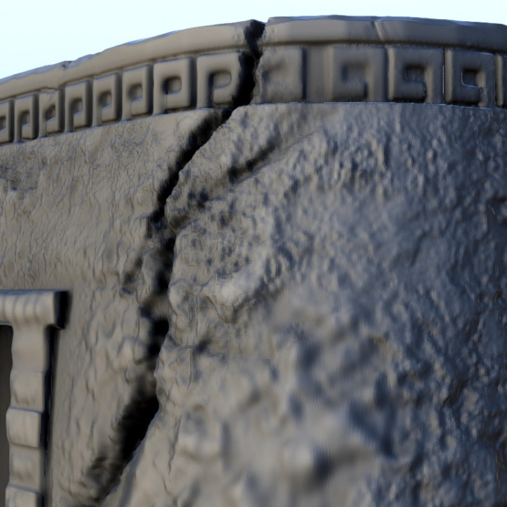 3D Printable Mesoamerican damaged house 20 - Maya Aztec Cuetzpal ...