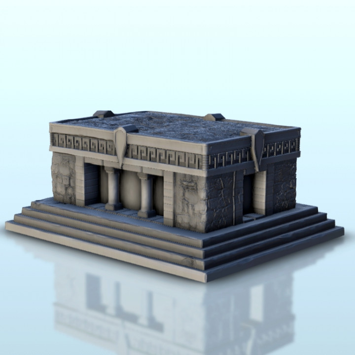 3D Printable Mesoamerican palace with stairs 26 - Maya Aztec Cuetzpal ...