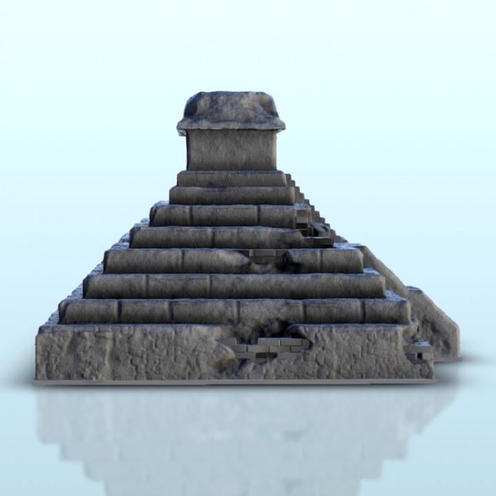 3D Printable Mesoamerican pyramid with sanctuary 32 - Maya Aztec ...