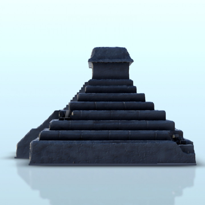 3D Printable Mesoamerican pyramid with sanctuary 32 - Maya Aztec ...