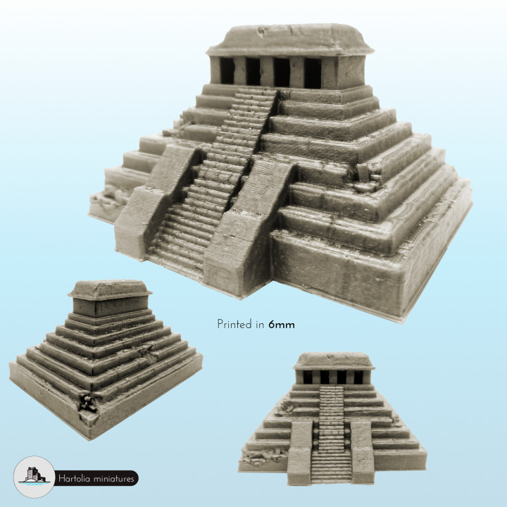 3D Printable Mesoamerican pyramid with sanctuary 32 - Maya Aztec ...