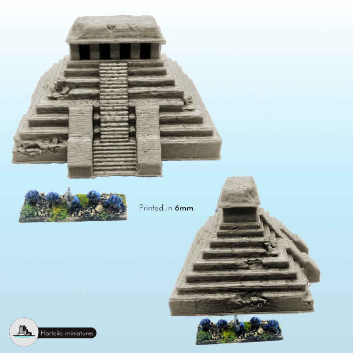 3D Printable Mesoamerican pyramid with sanctuary 32 - Maya Aztec ...