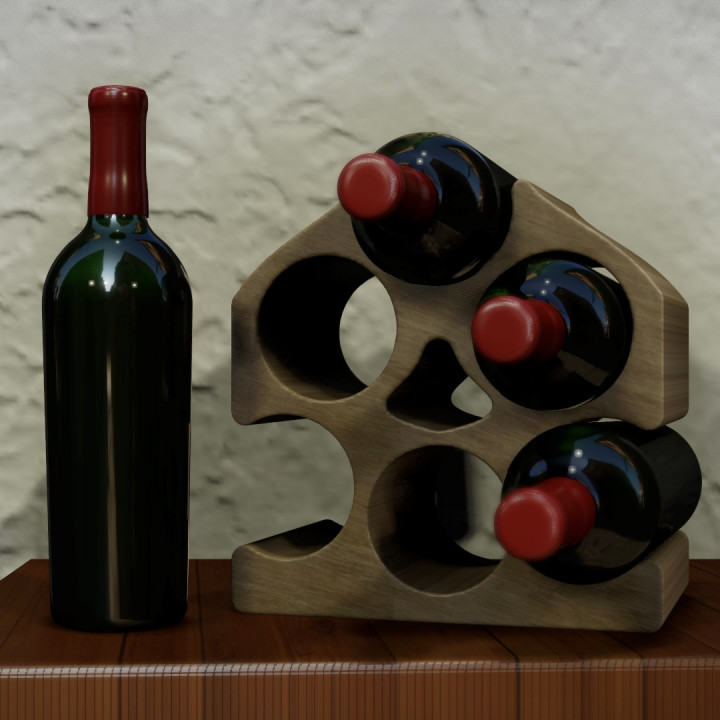 3D Printable WINE RACK FOR 6 BOTTLES by Lazy Bear