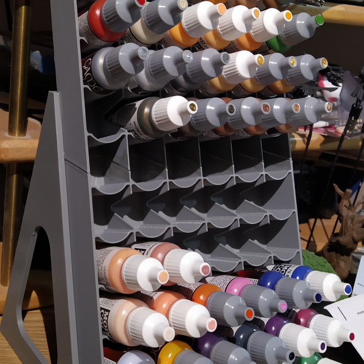 3D Printable Paint Rack for 17ml bottles (x66) by Scova