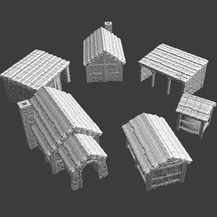 3D Printable Small medieval village model by Northern Crusades Miniatures