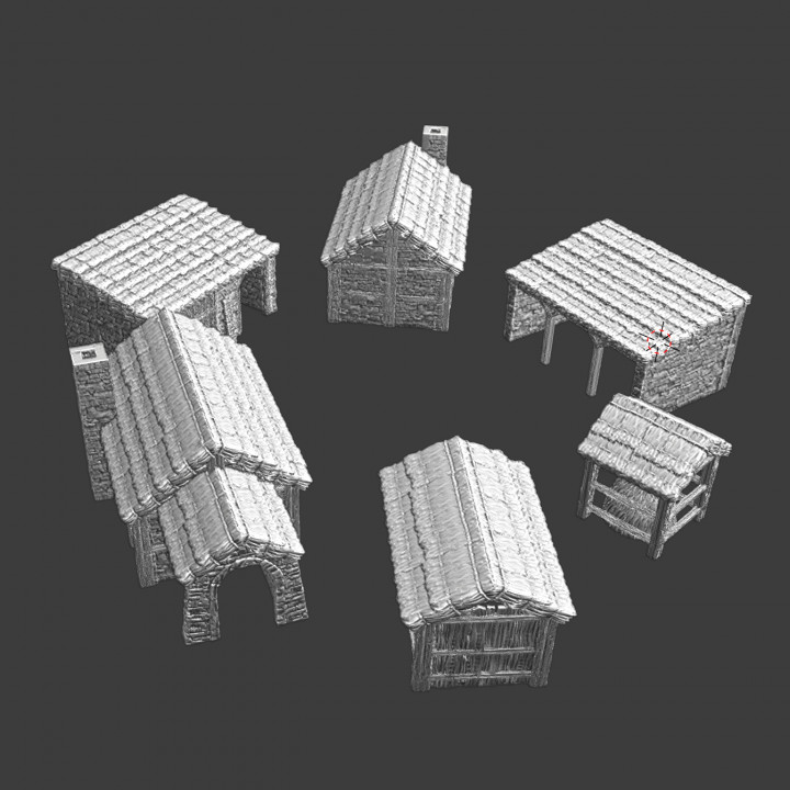 3D Printable Small medieval village model by Northern Crusades Miniatures