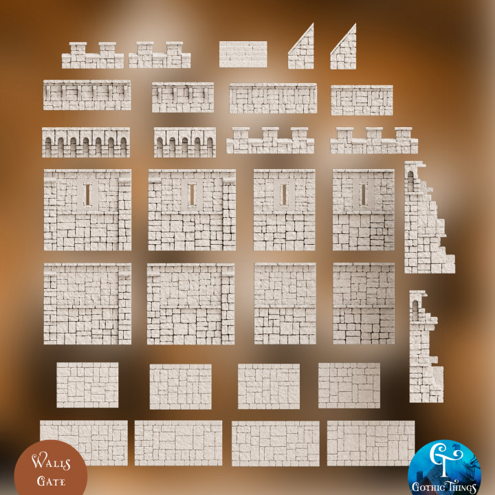 3D Printable Walls and Gate by Gothic Things