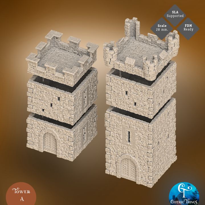 3D Printable Tower A by Gothic Things