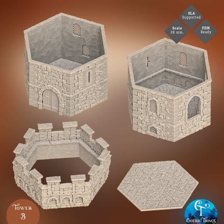 3D Printable Tower B by Gothic Things
