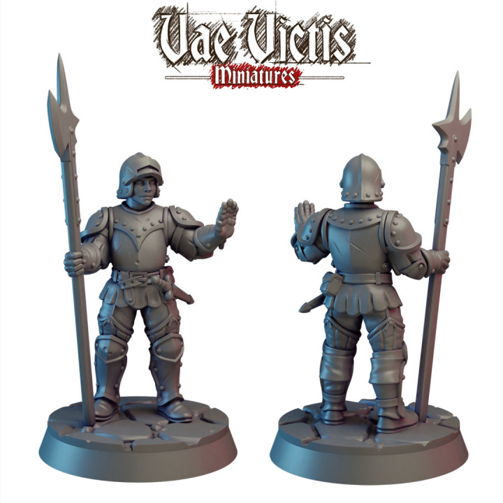 3D Printable Human guard #05 [PRE-SUPPORTED] by Vae Victis Miniatures