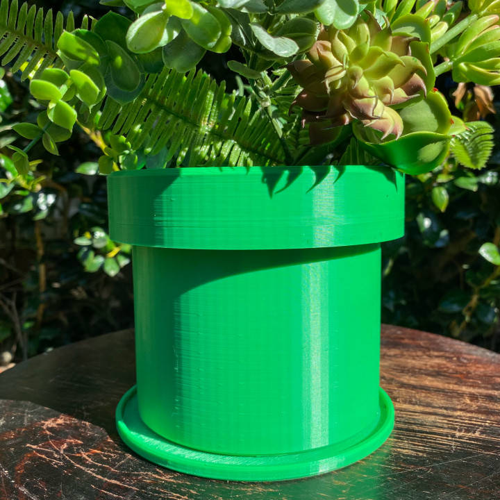 3D Printable Pipe Planter (Mario Themed) With Drip Tray (2 Versions) by ...