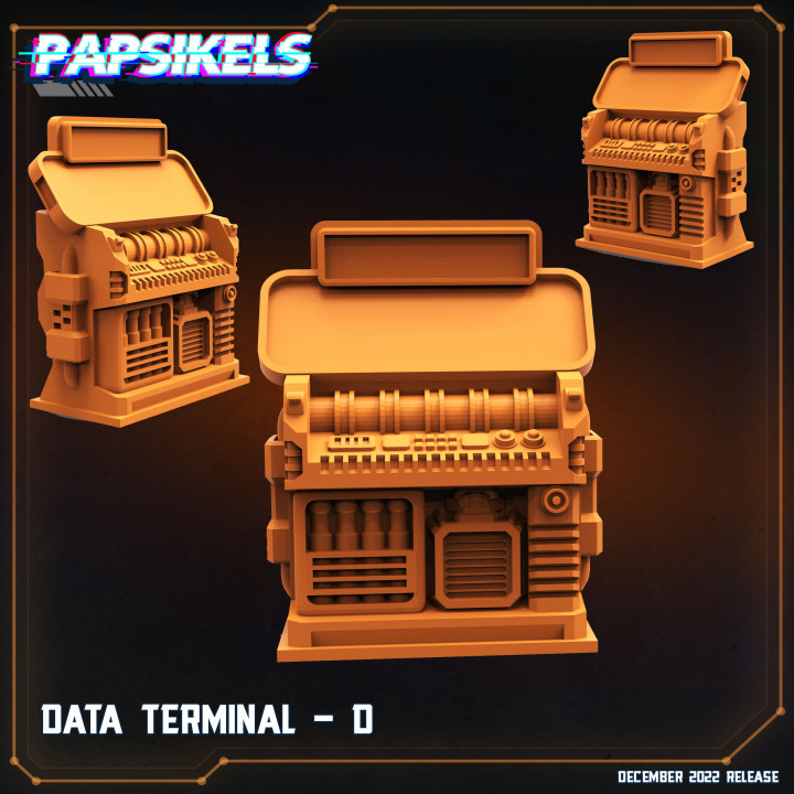 3D Printable DATA TERMINAL SET 1 by PAPSIKELS MINIATURES