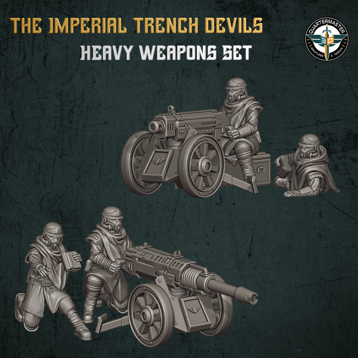 3D Printable Trench Devil Heavy Weapon Set by Quartermaster3D