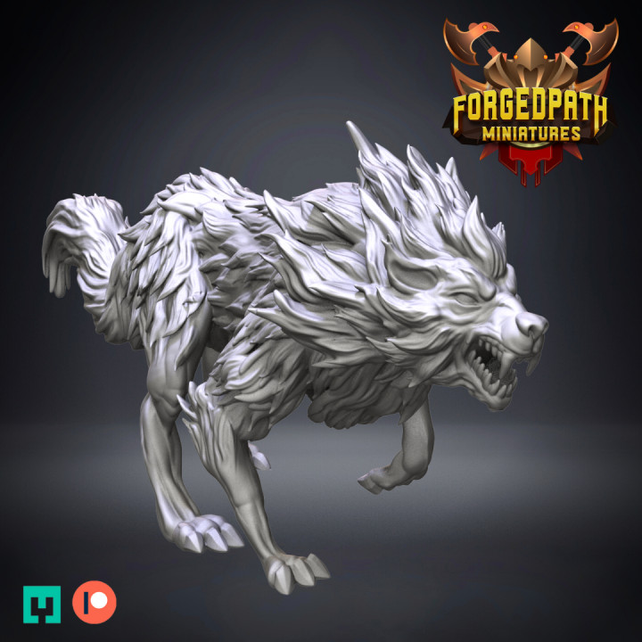 3D Printable Dire Wolves by Forged Path Miniatures