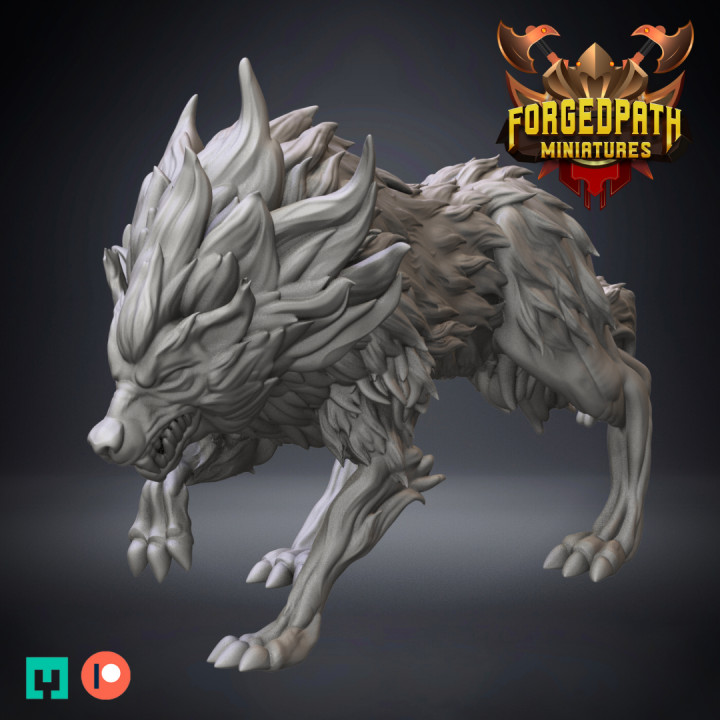 3D Printable Dire Wolves by Forged Path Miniatures