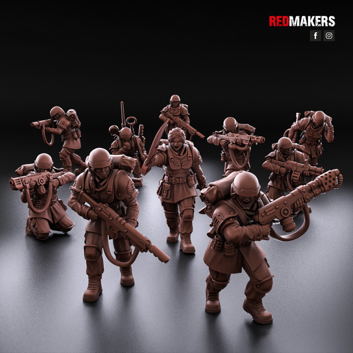 3D Printable Shock Troops - Female Squad of the Imperial Force by RedMakers