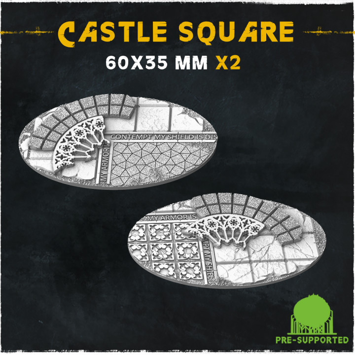 3D Printable Castle Square (Big Set) - Wargame Bases & Toppers 2.0 by ...
