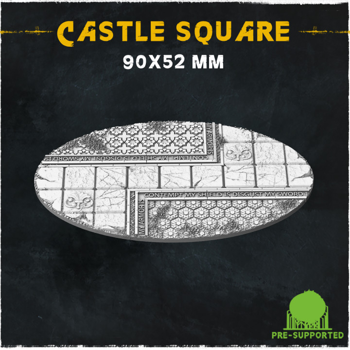3D Printable Castle Square (Big Set) - Wargame Bases & Toppers 2.0 by ...