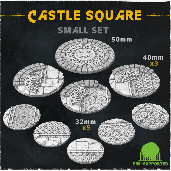 3D Printable Castle Square (Small Set) - Wargame Bases & Toppers 2.0 by ...