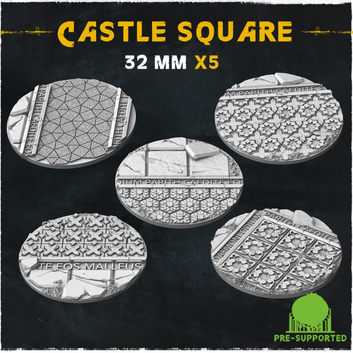 3D Printable Castle Square (Small Set) - Wargame Bases & Toppers 2.0 by ...