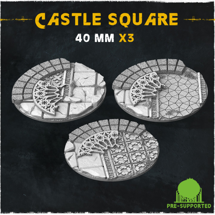 3D Printable Castle Square (Small Set) - Wargame Bases & Toppers 2.0 by ...
