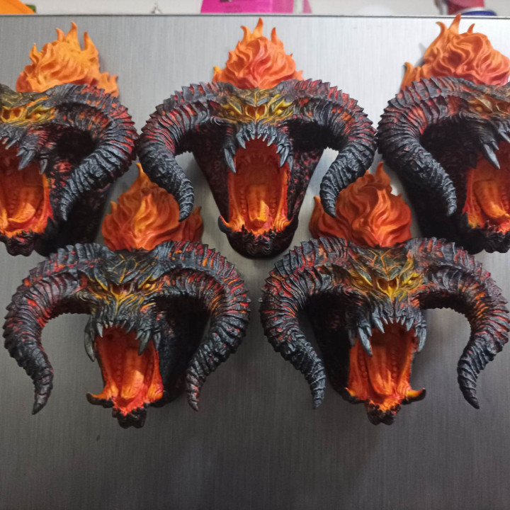3D Printable Balrog Magnethead by SabertoothCollectibles