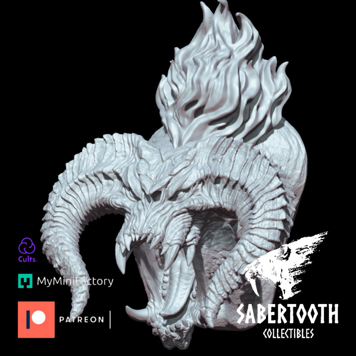 3D Printable Balrog Magnethead by SabertoothCollectibles