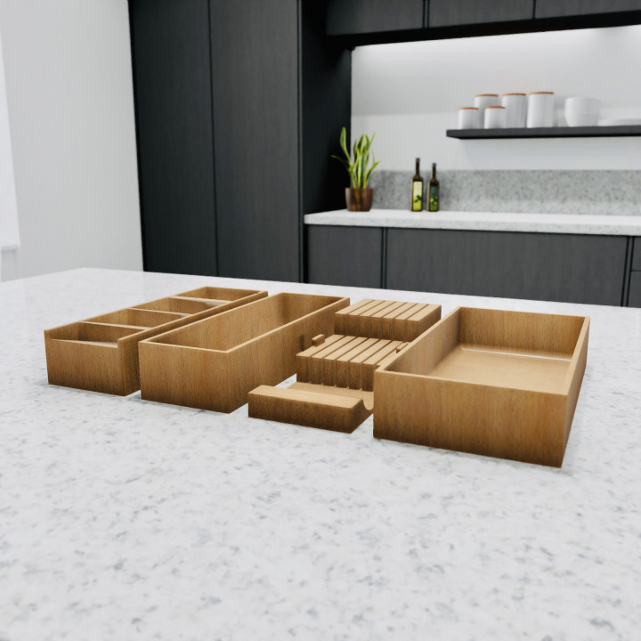 3D Printable KITCHEN DRAWER ORGANIZER by Lazy Bear