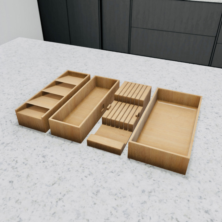 3D Printable KITCHEN DRAWER ORGANIZER by Lazy Bear