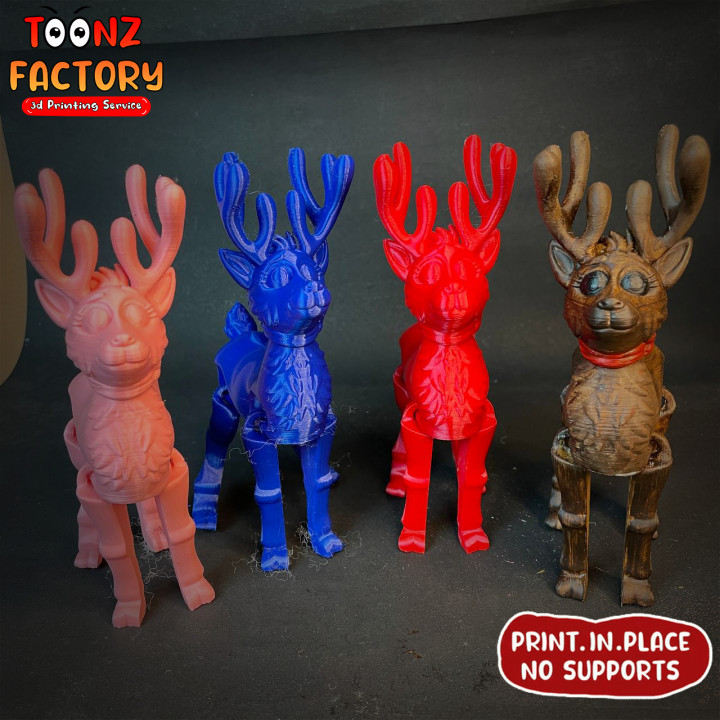 Download FLEXY PRINT-IN-PLACE REINDEER ARTICULATED von Toonz Factory