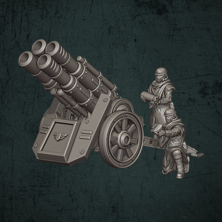 3D Printable Trench Devil Quad Cannon Set by Quartermaster3D